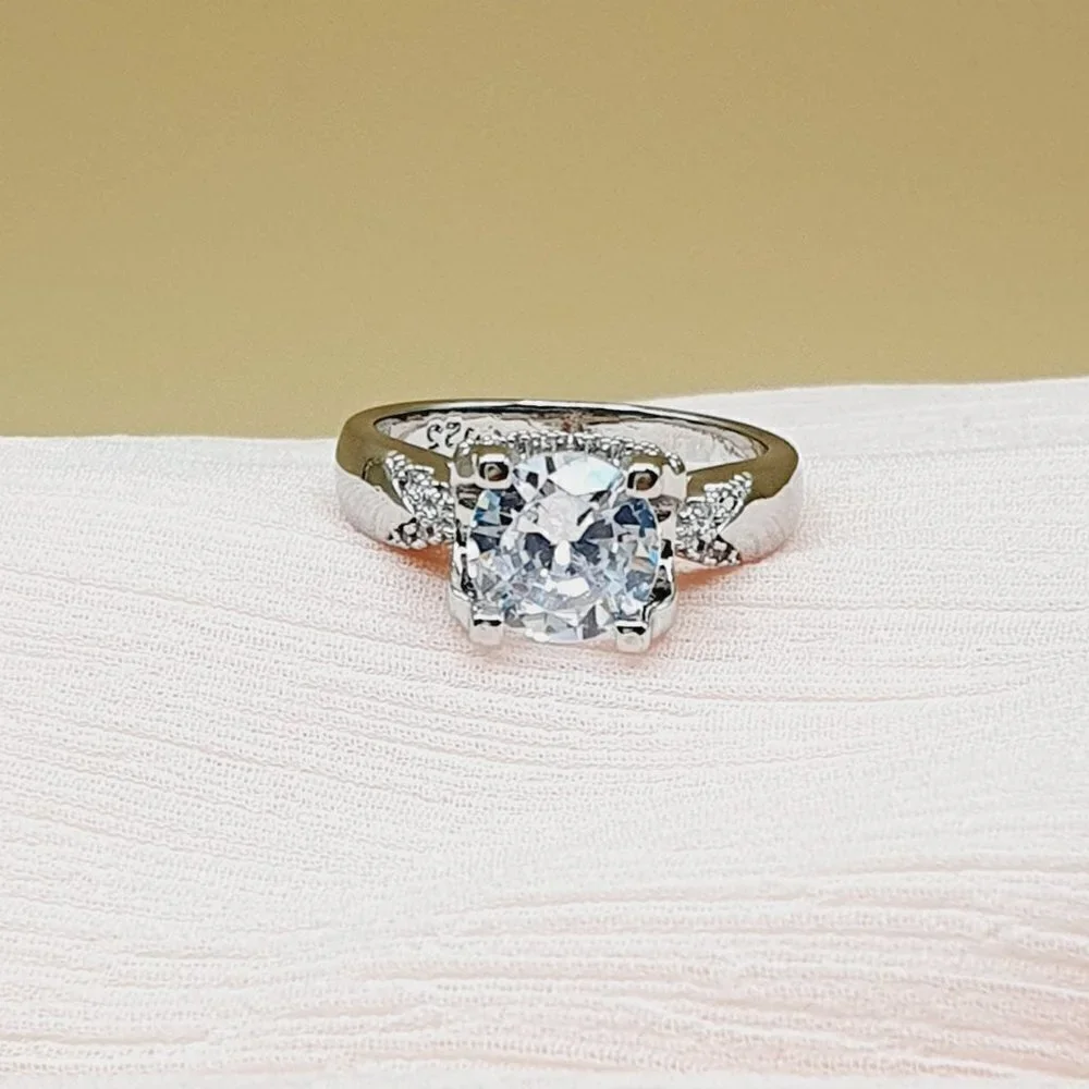 Jewelry | Beautiful Engagement Pure Cubic Silver Rings For Women ...